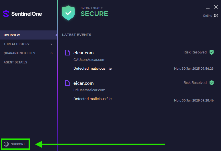 SentinelOne Icon and Alerts – Mennotech Support